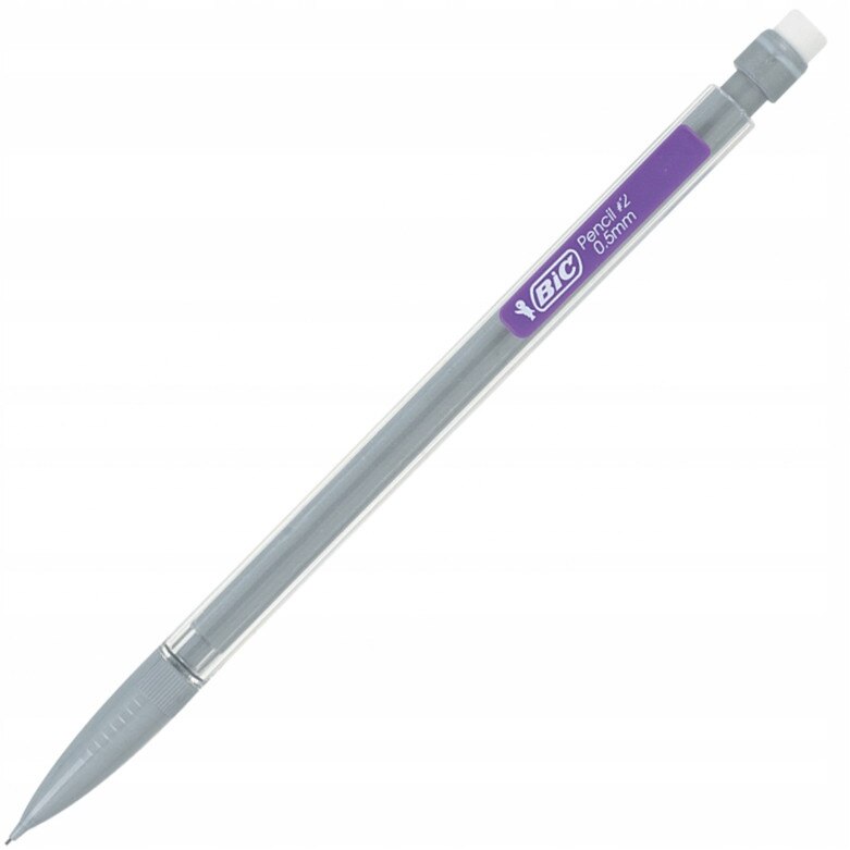 Creion cu mina si radiera, Bic, HB, Gri - eMAG.ro