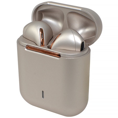 Casti Bluetooth wireless, Compatibile Android si iOS, Gold - eMAG.ro