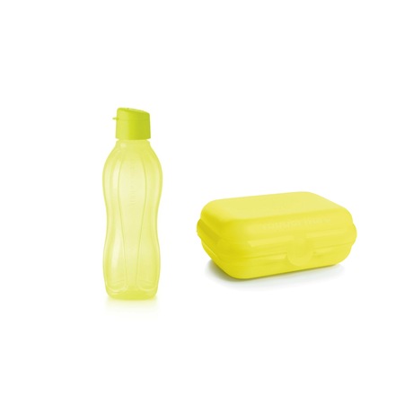 Set Sticla eco galbena, Tupperware, 750 ml, + Caserola cu capac medie ...