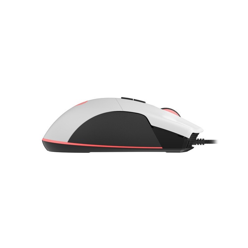 Mouse gaming, Genesis, USB, 6400 DPI, Iluminare LED, 7 butoane, Alb ...