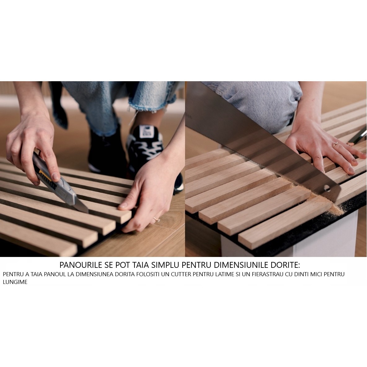 Riflaj decorativ de tip Panou Acoustic, Stejar Natur Saragossa, MDF, 260x40 cm, 1.04 mp ...