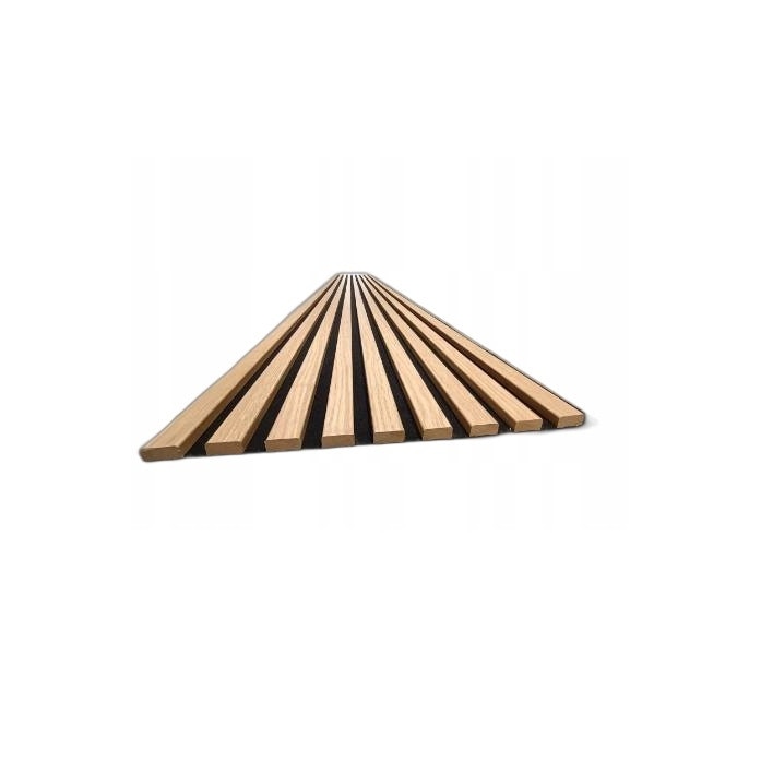 Set 3 bucati Riflaj decorativ PREMIUM de tip Panou Acoustic, Stejar Natur Saragossa, MDF, 260x40 ...