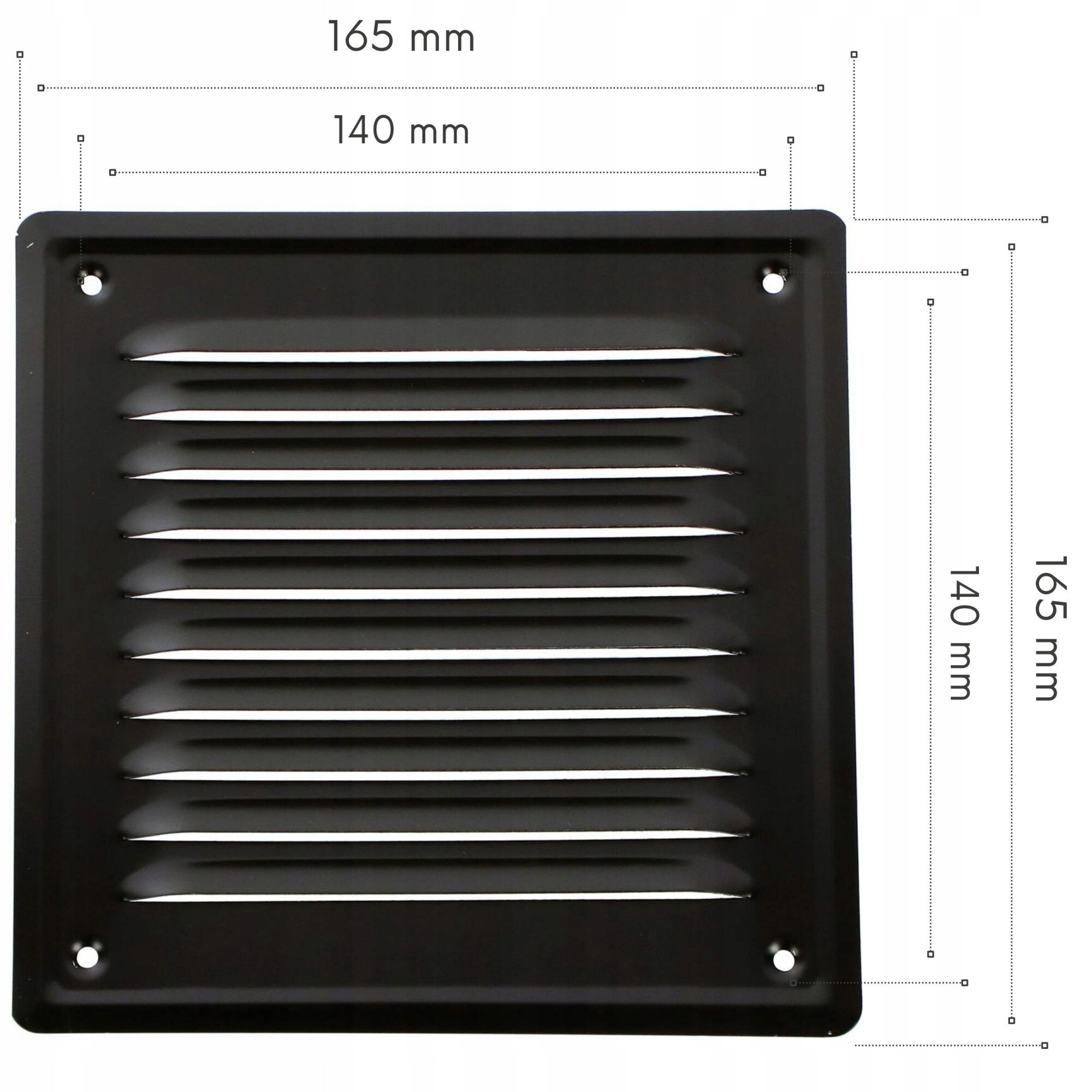 Grilaj de ventilatie, Otel, 16.5 x 16.5 cm, Negru - eMAG.ro