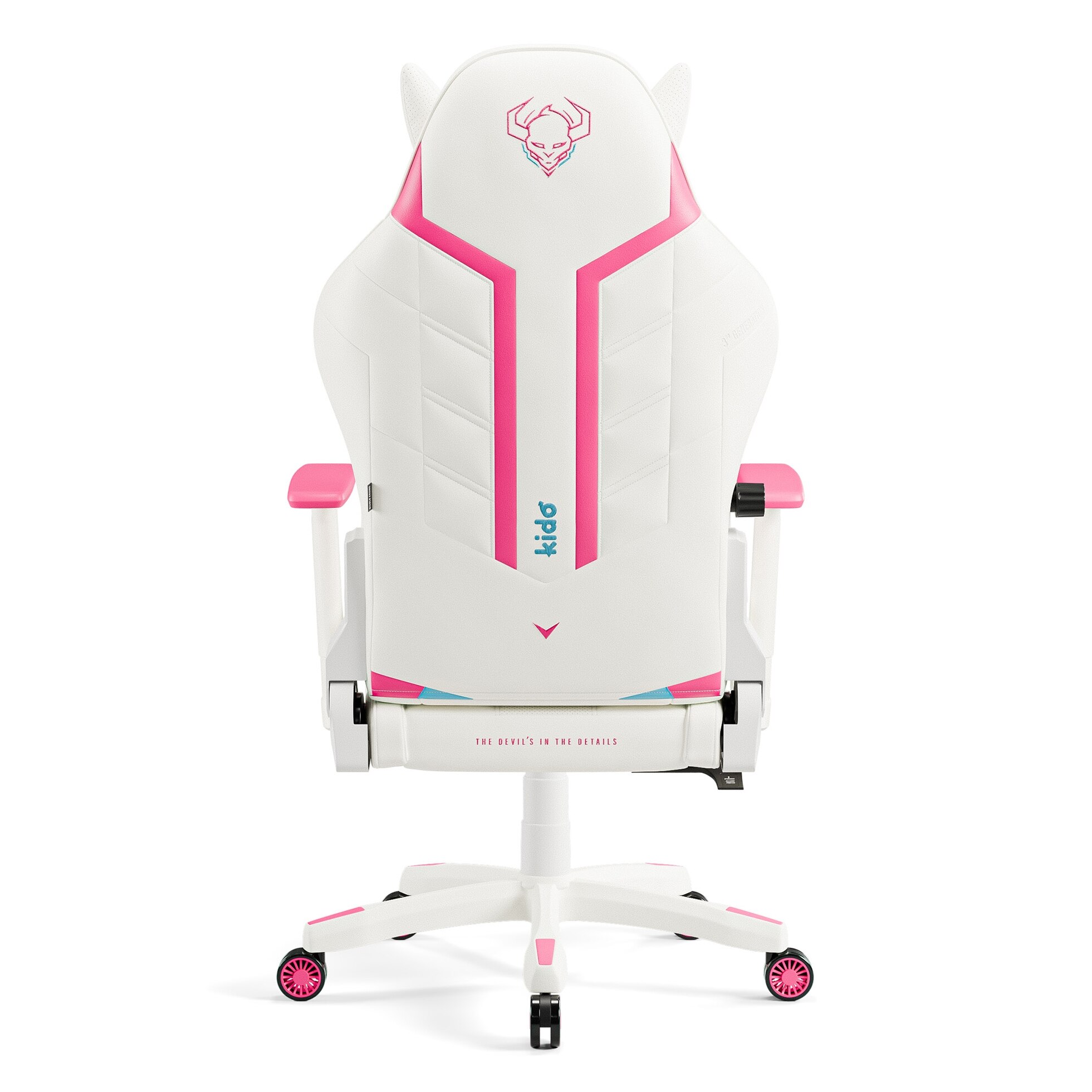 Scaun de gaming pentru copii, Diablo Chairs, X-Ray, Kids Size, Alb-roz ...