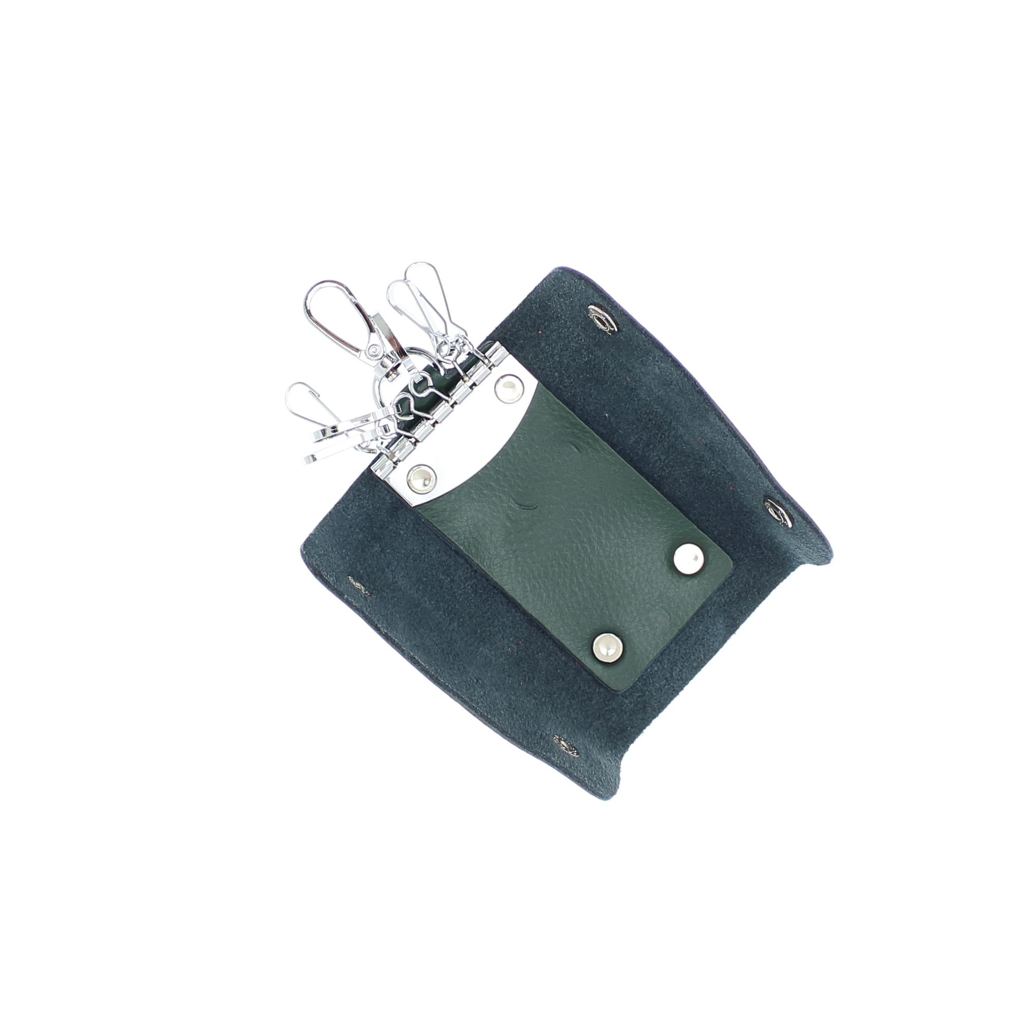 Port chei, Buticcochet, din piele naturala, 10x6 cm, Verde inchis ...