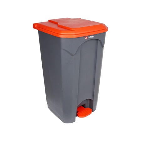 Cos colectare selectiva din plastic cu pedala 87 litri H-84cm (Rosu ...