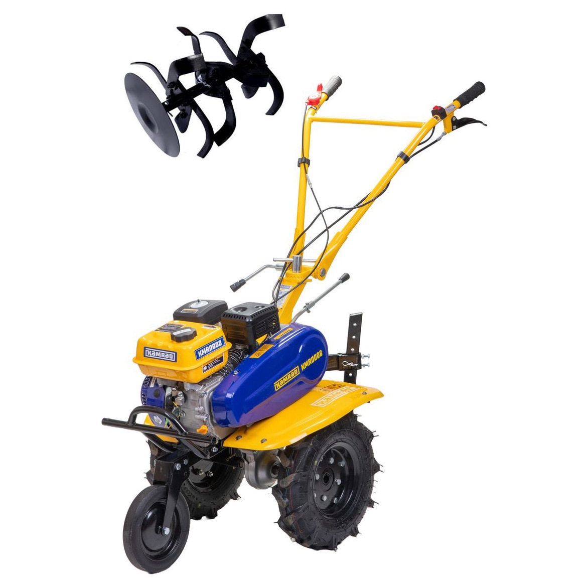 Motosapa pe benzina Kamrad, 7CP, 208cc, latime de lucru 80cm, cu roti ...