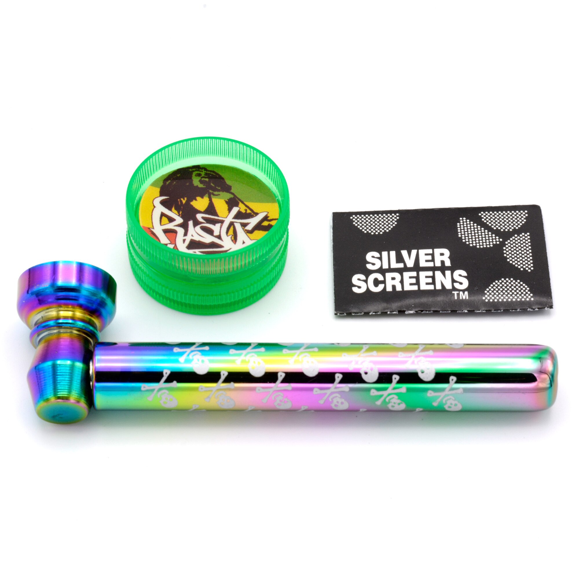 Set mini pipa sticla, grinder plastic, site pipa, Toro, Tiny - eMAG.ro