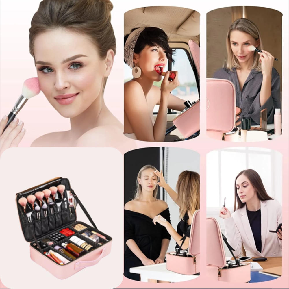 Geanta cosmetice profesionala AZeira®, 26x23x10 cm, impermeabila ...