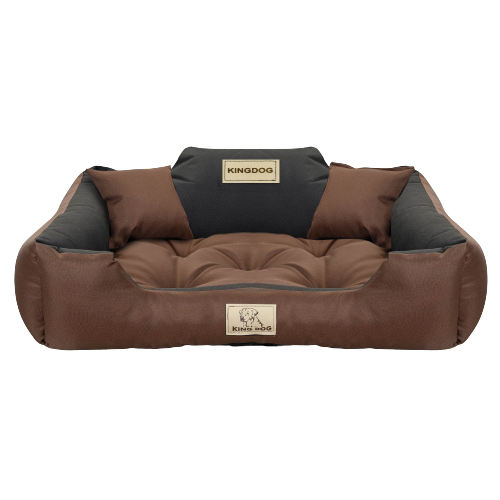 Pat pentru caini KingDog, 145 x 115 cm, maro - negru - eMAG.ro