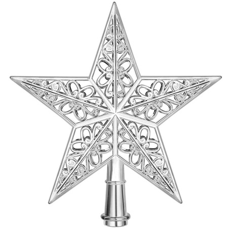 Steluta brad de Craciun, Cozevdnt, Plastic, 20x20x7 cm, Argintiu - eMAG.ro