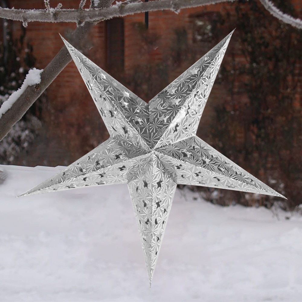 Steluta ornamentala brad, Cozevdnt, Hartie, 60 cm, Argintiu - eMAG.ro