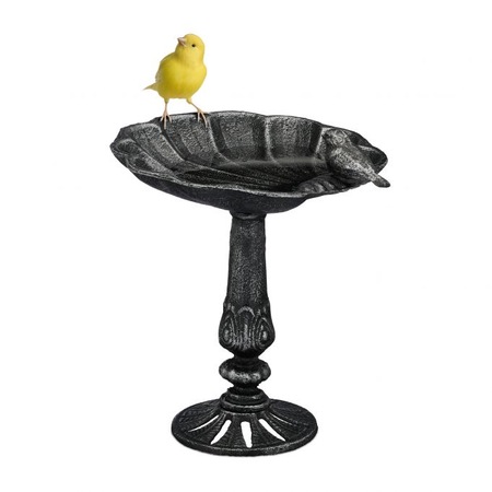 Fantana pentru pasari Relaxdays, gri, 24 x 21 x 18 cm - eMAG.ro