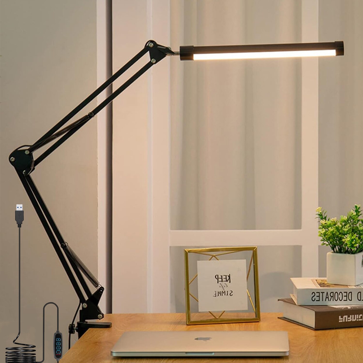 Lampa de Birou LED, BYONDSELF®, cu Clema/Baza, Inaltime Ajustabila, 3 ...