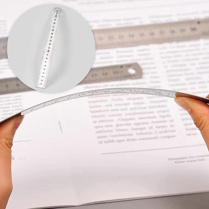 Rigla metalica, 30 x 20 x 15 cm, Inox, 3 bucati, Argintiu - eMAG.ro