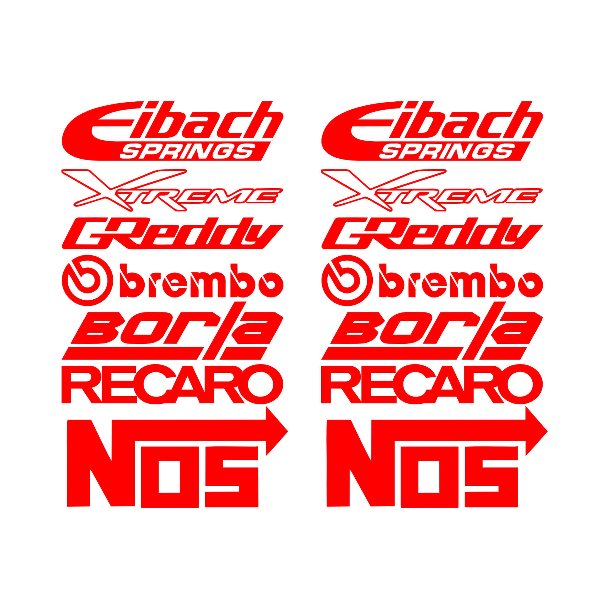 Set 14 stickere auto cu diverse logo, 50cm x 20cm, rosu - eMAG.ro