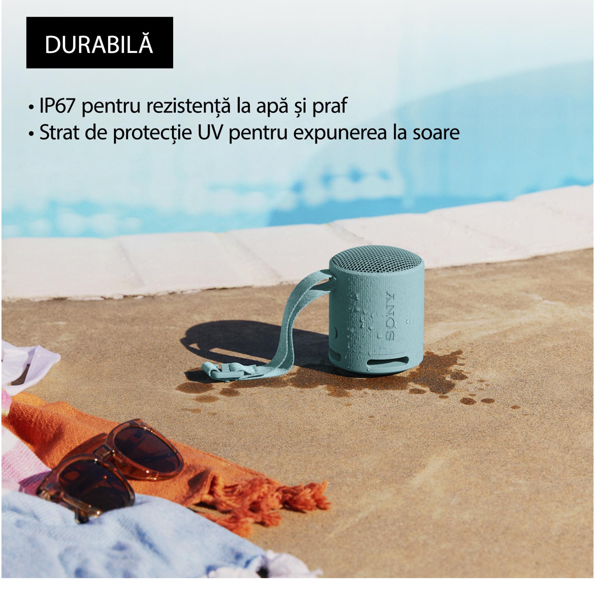 Boxa portabila wireless Sony SRS-XB100L, Bluetooth v5.3, Fast-Pair ...