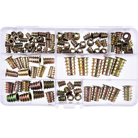 Set 105 piulite cu filet pentru mobilier lemn, Sunmostar, Aliaj zinc ...