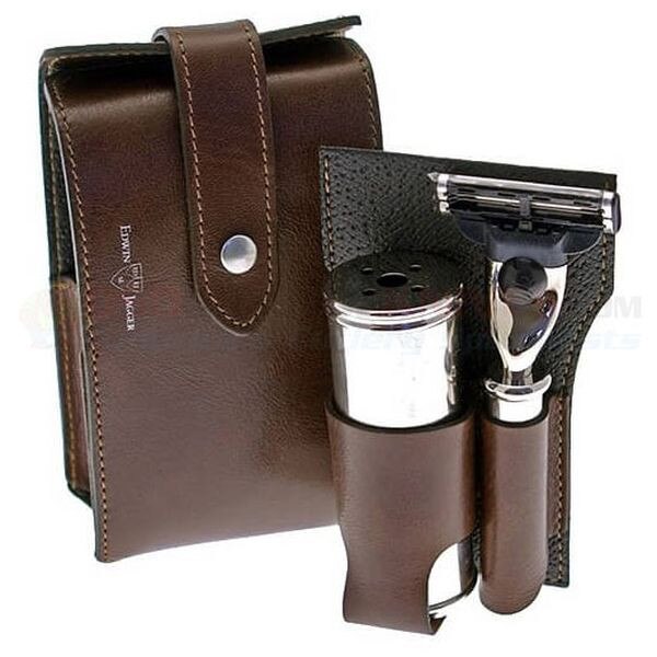 Set de calatorie Brown Leather, Edwin Jagger - eMAG.ro
