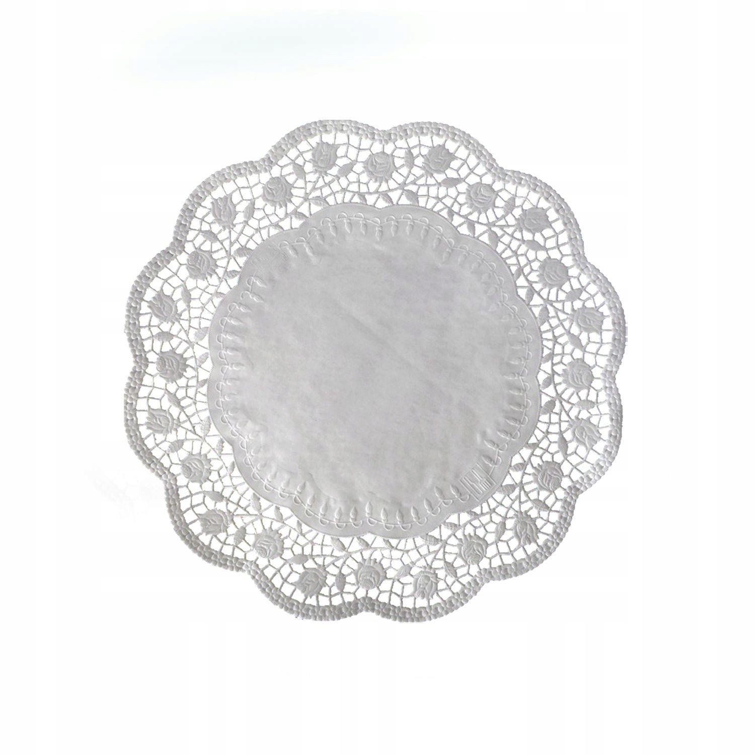 Servetele decorative pentru prajituri, Model dantela, Alb, 26 cm, 100 ...