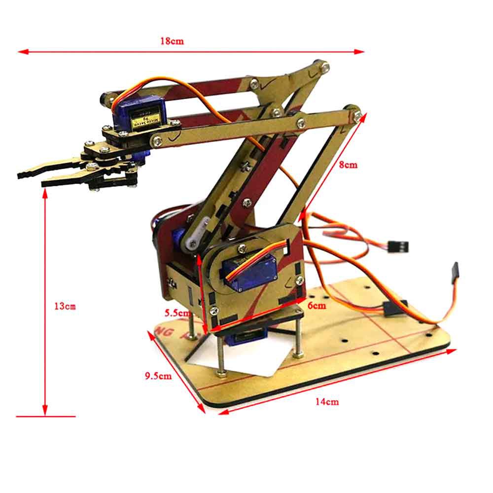 Kit complet de brat robotizat, Arduino, Acril - eMAG.ro