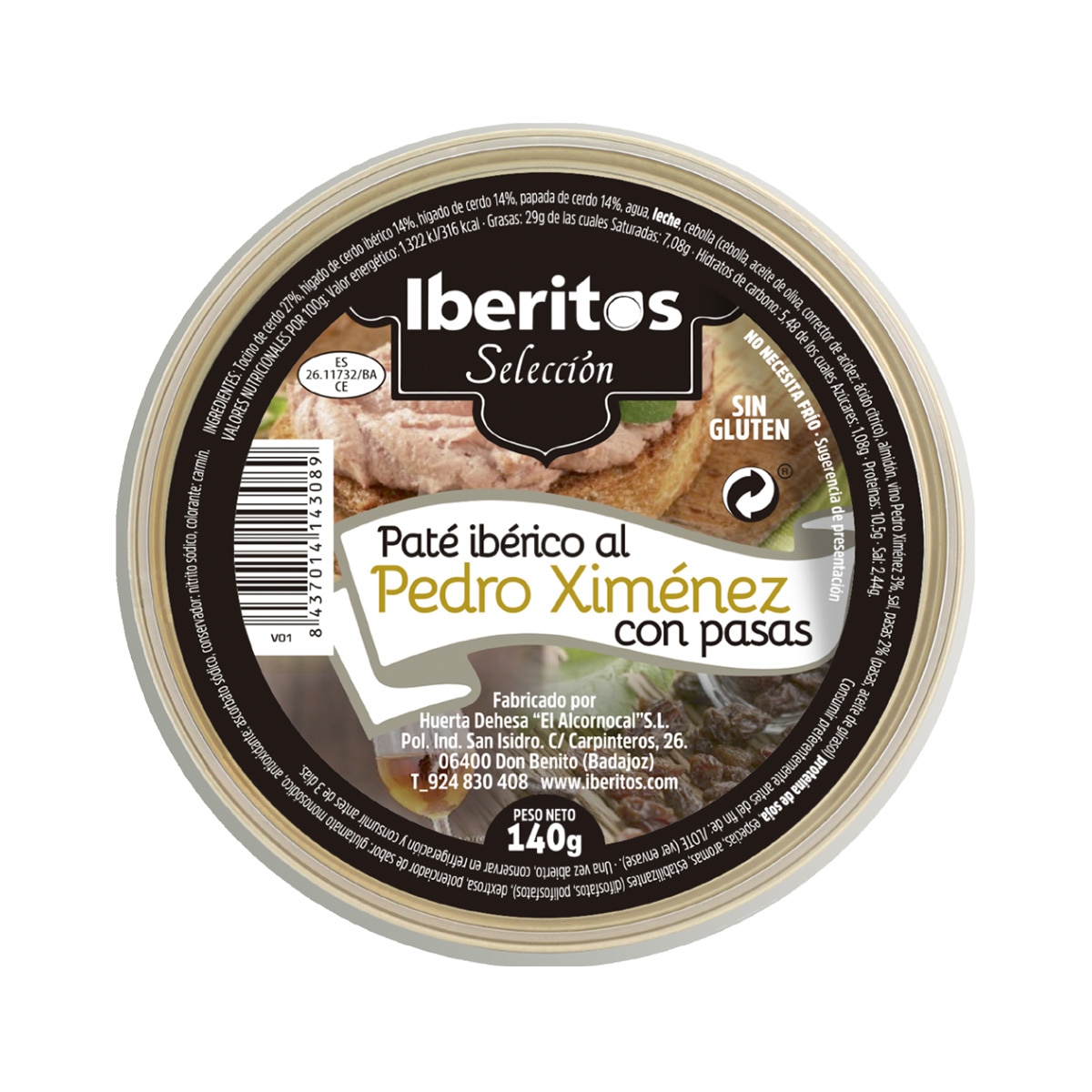 Pate Iberian cu vin Pedro Ximénez si stafide 140gr Iberitos - eMAG.ro