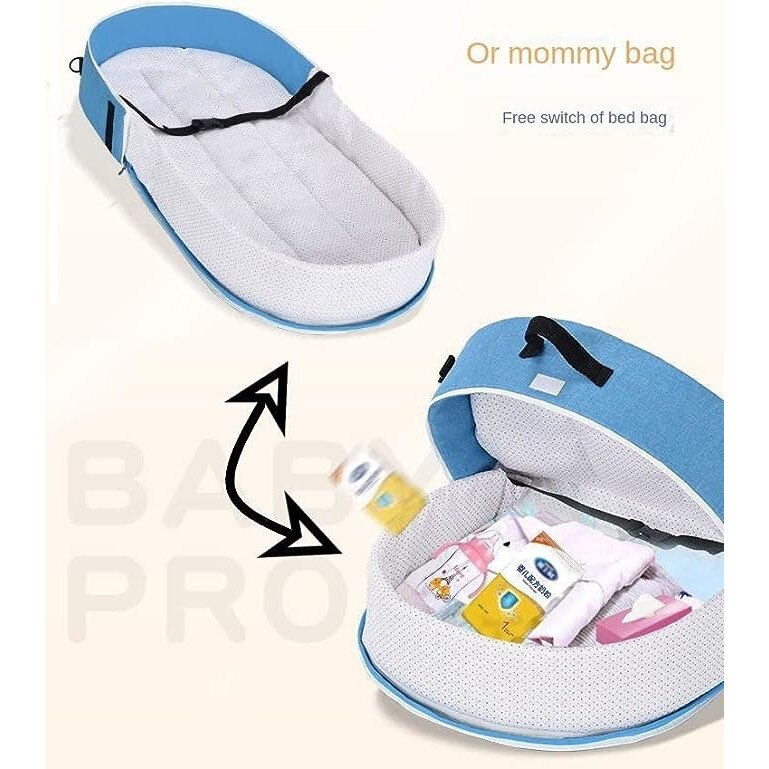 Landou bebe, 80x40x45cm, 0-12luni, Alb/Gri - eMAG.ro