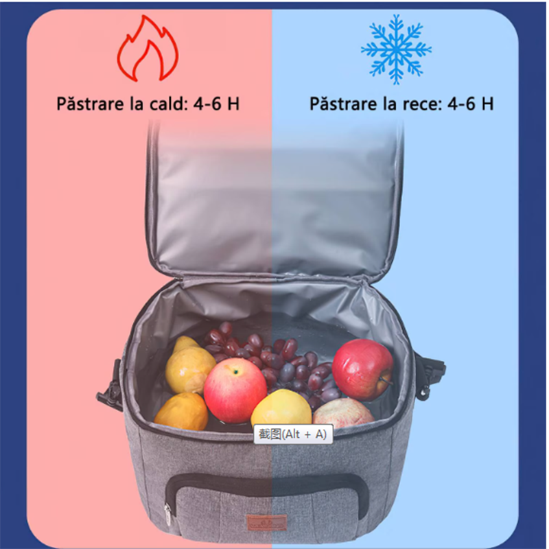 Geanta termica pentru picnic, PEVA, 24 L, Gri - eMAG.ro