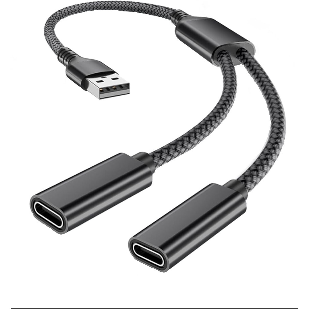 Cablu adaptor, USB male la USB C female dublu, 0.5 m pentru Iphone ...