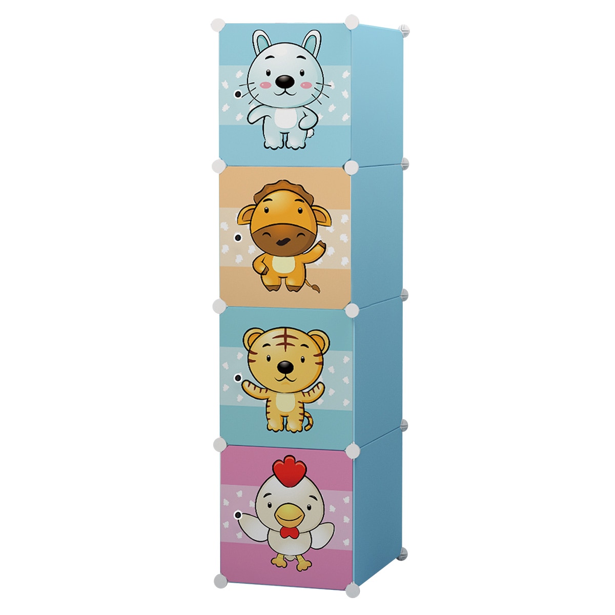 Dulap Modular Copii, 4 Usi, D5524, Albastru, 37x37x148cm - eMAG.ro