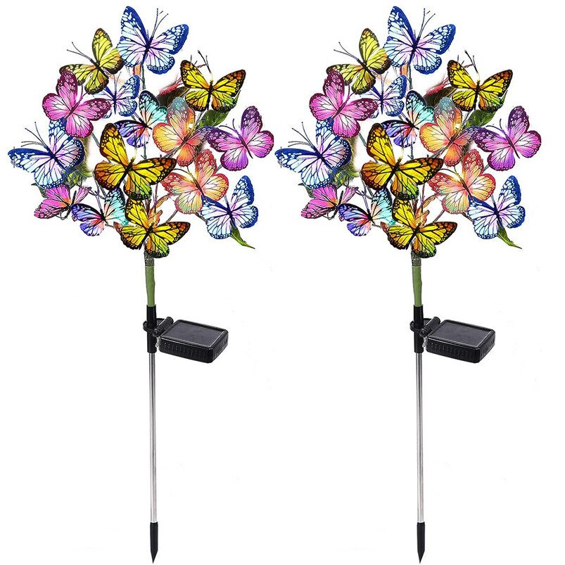 Set 2 lumini solare pentru gradina, Plastic, IP65, Multicolor - eMAG.ro