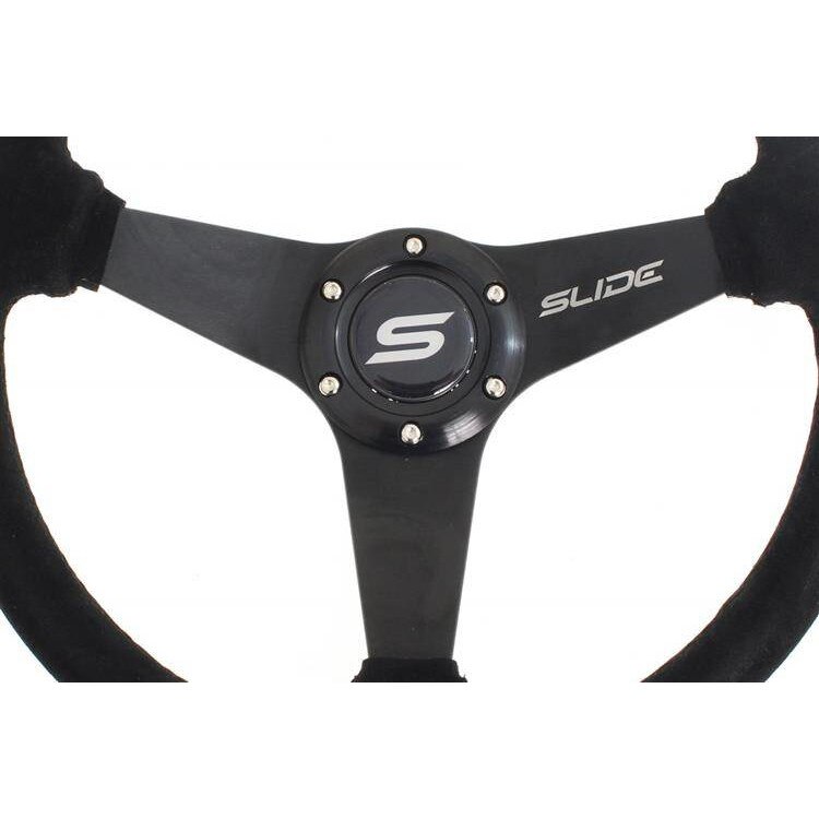 Volan sport universal SLIDE 350mm offset:20mm Suede Grey din piele de ...