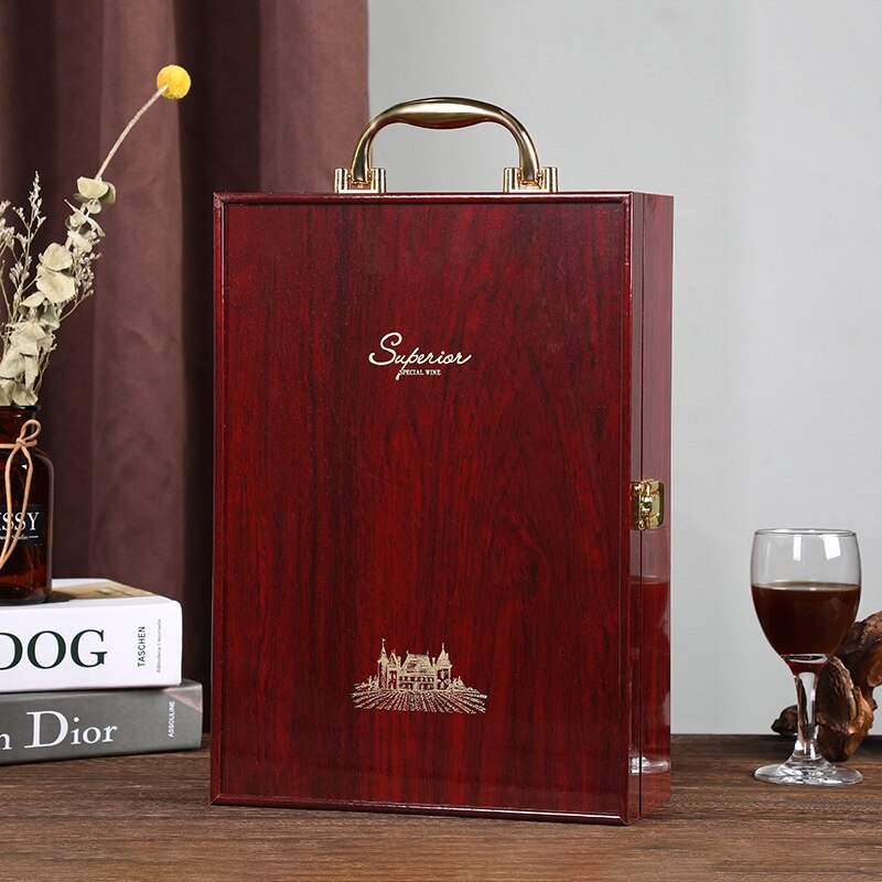 Set cutie de vin Wood Deluxe, Mindblower, Vintrigue, pentru 2 sticle ...