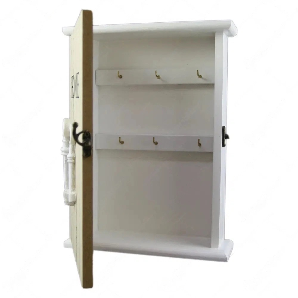 Cutie pentru chei din lemn cu 6 agatatori, Home 19x26 cm - eMAG.ro