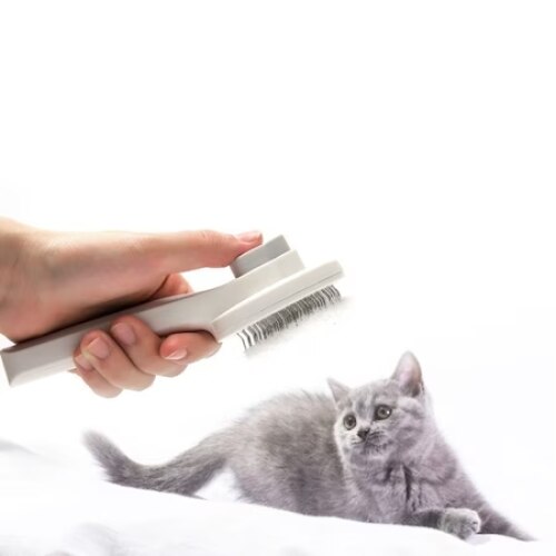 Perie par animale, pentru caini si pisici, cu buton rapid de ...