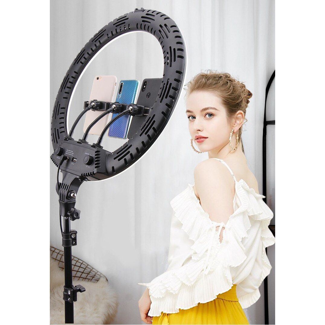 Lampa circulara, Pentru Make up Profesional, Ring Light 46 CM, Cu ...
