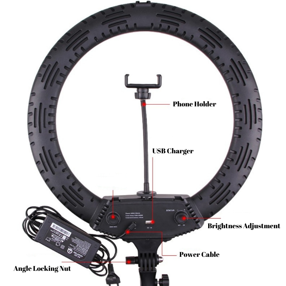 Lampa circulara, Pentru Make up Profesional, Ring Light 46 CM, Cu ...