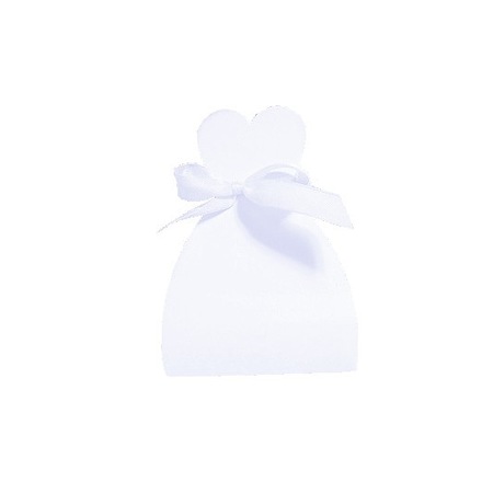 Set 10 pungute cadou nunta PartyDeco, Alb - eMAG.ro