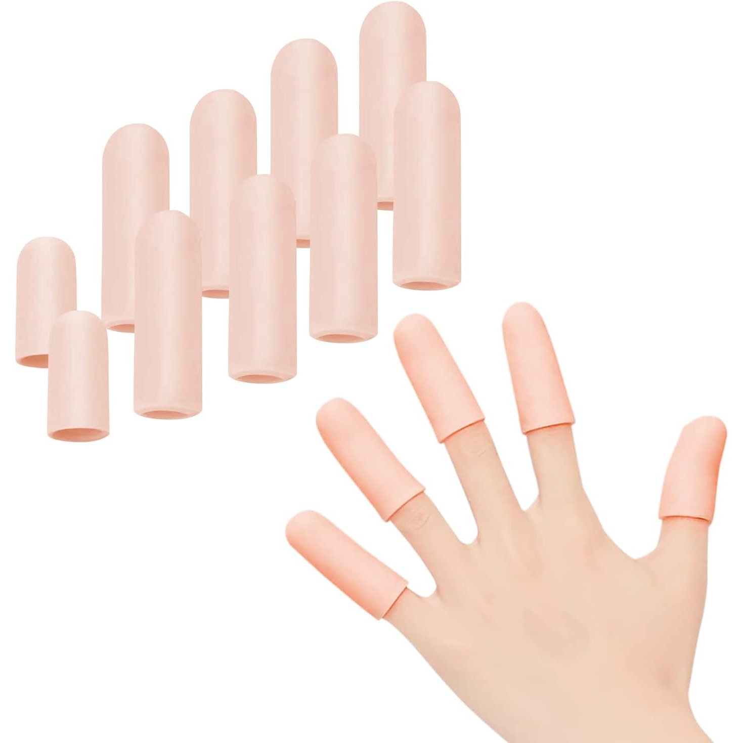 Set 15 Protectie pentru degete cu gel, Ronyes®, Silicon, Bej - eMAG.ro