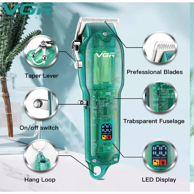 Aparat de tuns profesional VGR V 660 cu Led Verde - eMAG.ro