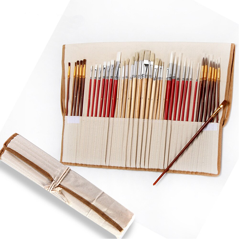 Set 38 pensule pentru pictat de diferite dimensiuni, GOGOU®, cu sac ...