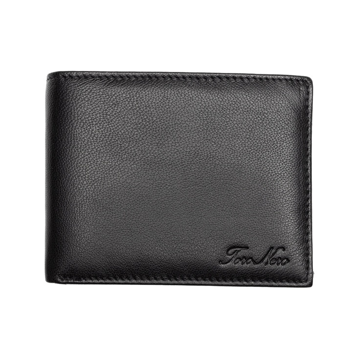 Portofel piele barbati, Toro Nero, Max, negru, protectie RFID - eMAG.ro