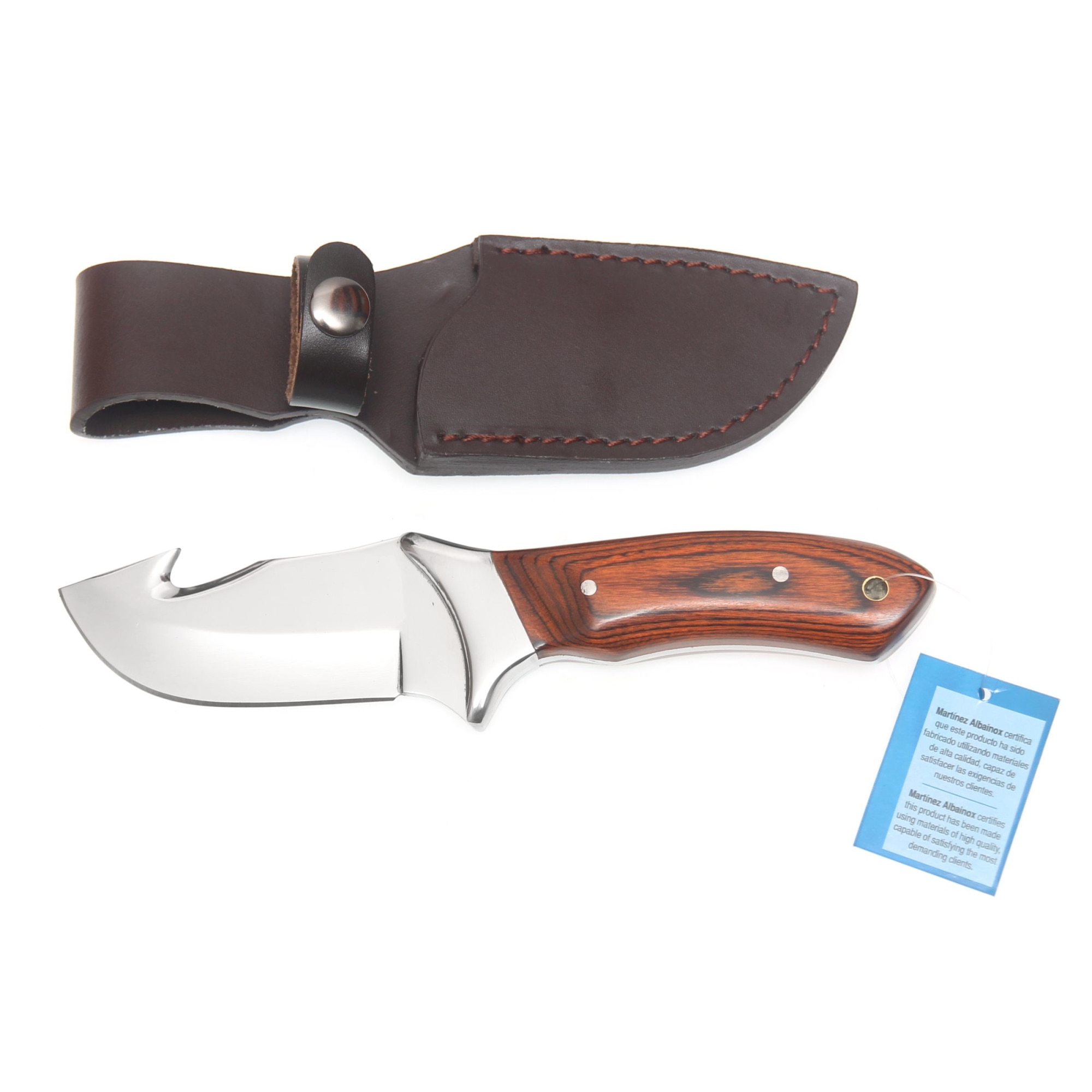 Cutit Vanator pentru jupuit si eviscerat, Teaca, Lama inox 10cm ...