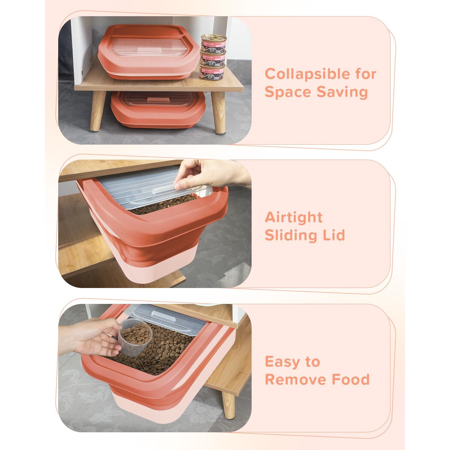 Recipient stocare hrana animale, MWAOWM, Plastic, Roz - eMAG.ro