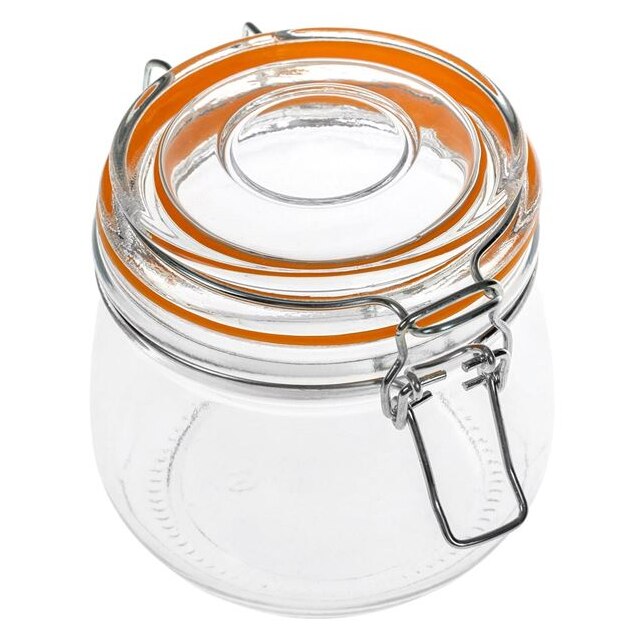 Borcan din sticla cu capac si inchizatori, Neirini, Transparent ...