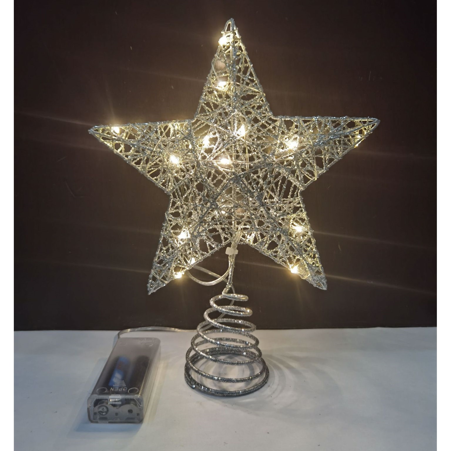 Ornament de craciun cu led din plastic pentru pom, Nierbo®, model stea ...