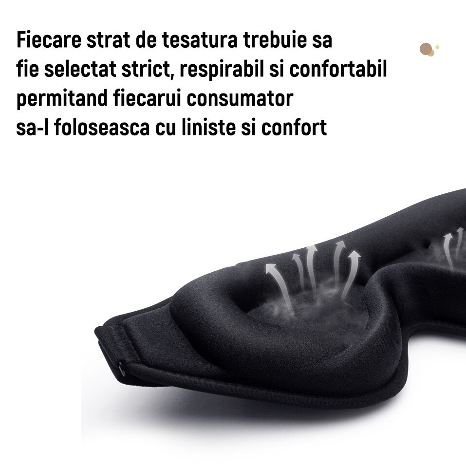 Masca pentru somn 3D, Vaxiuja, 100% lumina blocata, Respirabil ...
