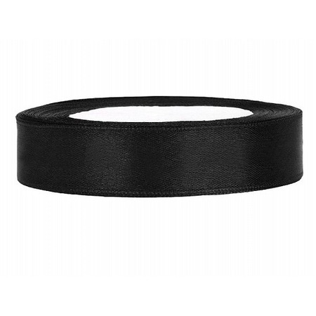 Panglica decorativa din satin, Negru, 12 mm x 25 m - eMAG.ro