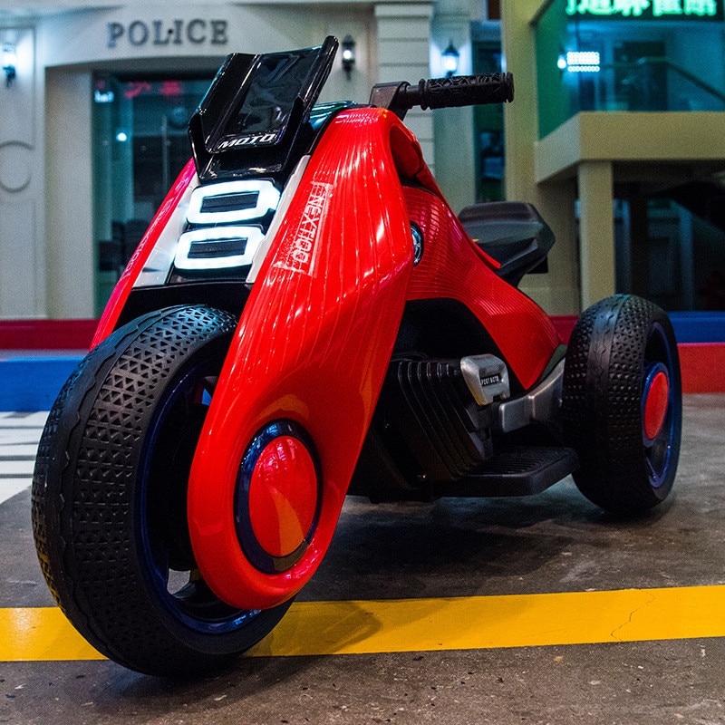 Motocicleta Electrica pentru Copii, Mixbo, Trei Roti, 2 Motoare, Rosu ...