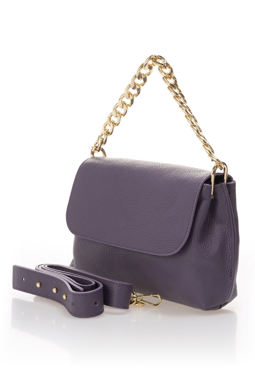 Massimo Castelli, Geanta crossbody de piele cu aspect texturat, Violet ...
